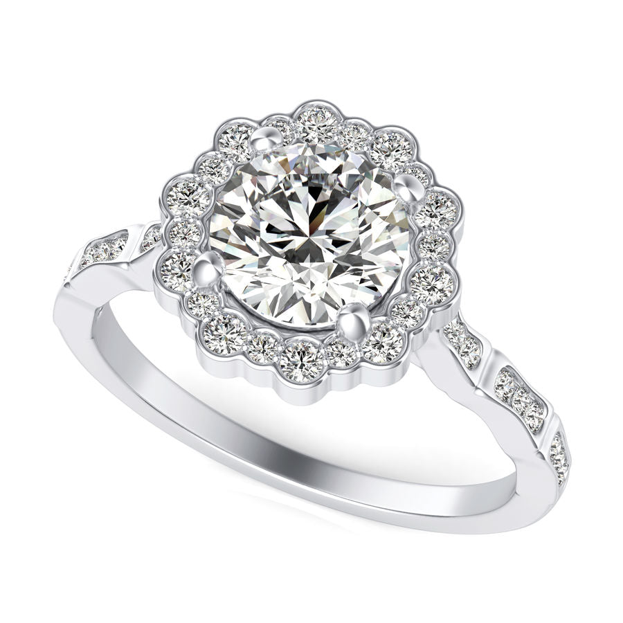 Bezel Halo Engagement Ring – Diamond Forever